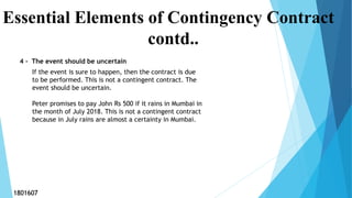 CONTINGENCY AND QUASI CONTRACT | PPT
