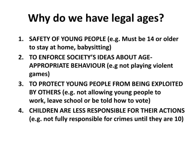 Legal ages ppt | PPTX