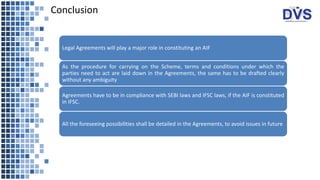 Legal Agreements involved in constituting an AIF | PPTX