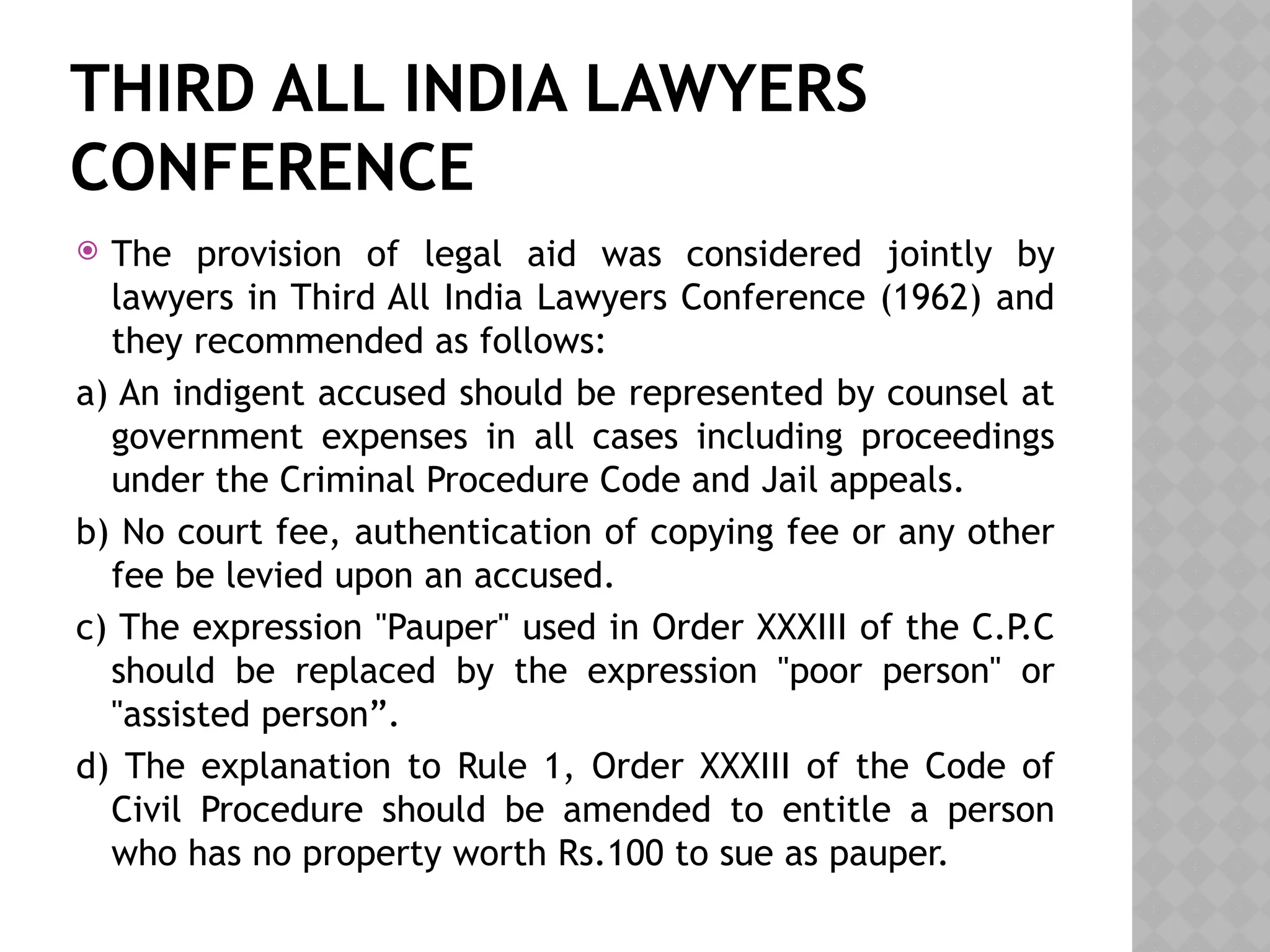 LEGAL AID IN INDIA . ARTICLE 39A OF THE INDIAN CONSTITUTION | PPT