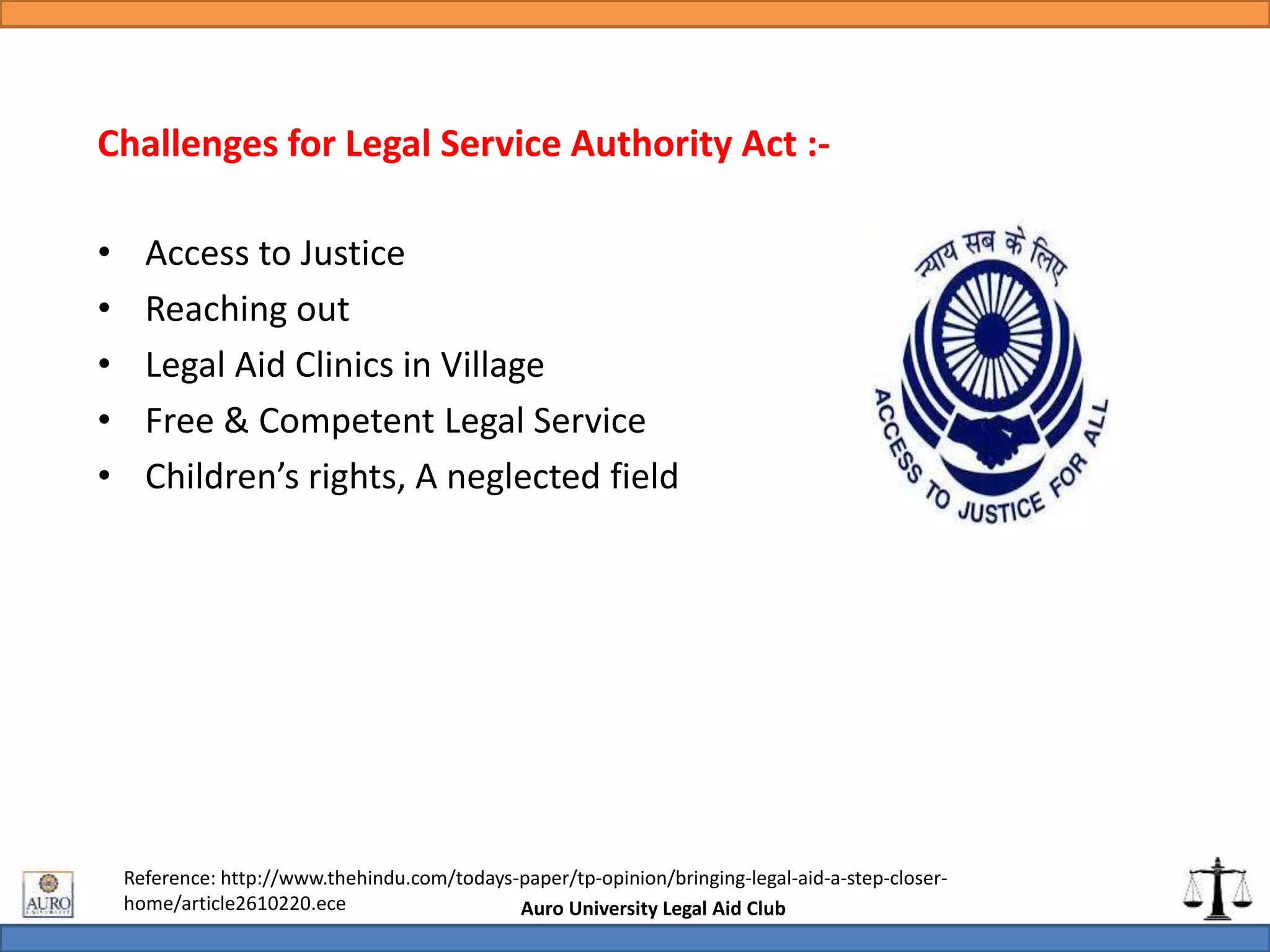 Legal Services Authority Act, 1987 | PPTX
