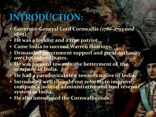 reforms of governor-general lord Cornwallis | PPT