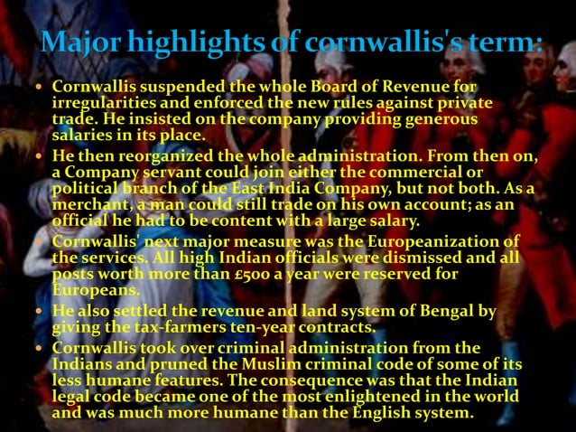 reforms of governor-general lord Cornwallis | PPT