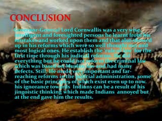 reforms of governor-general lord Cornwallis | PPT