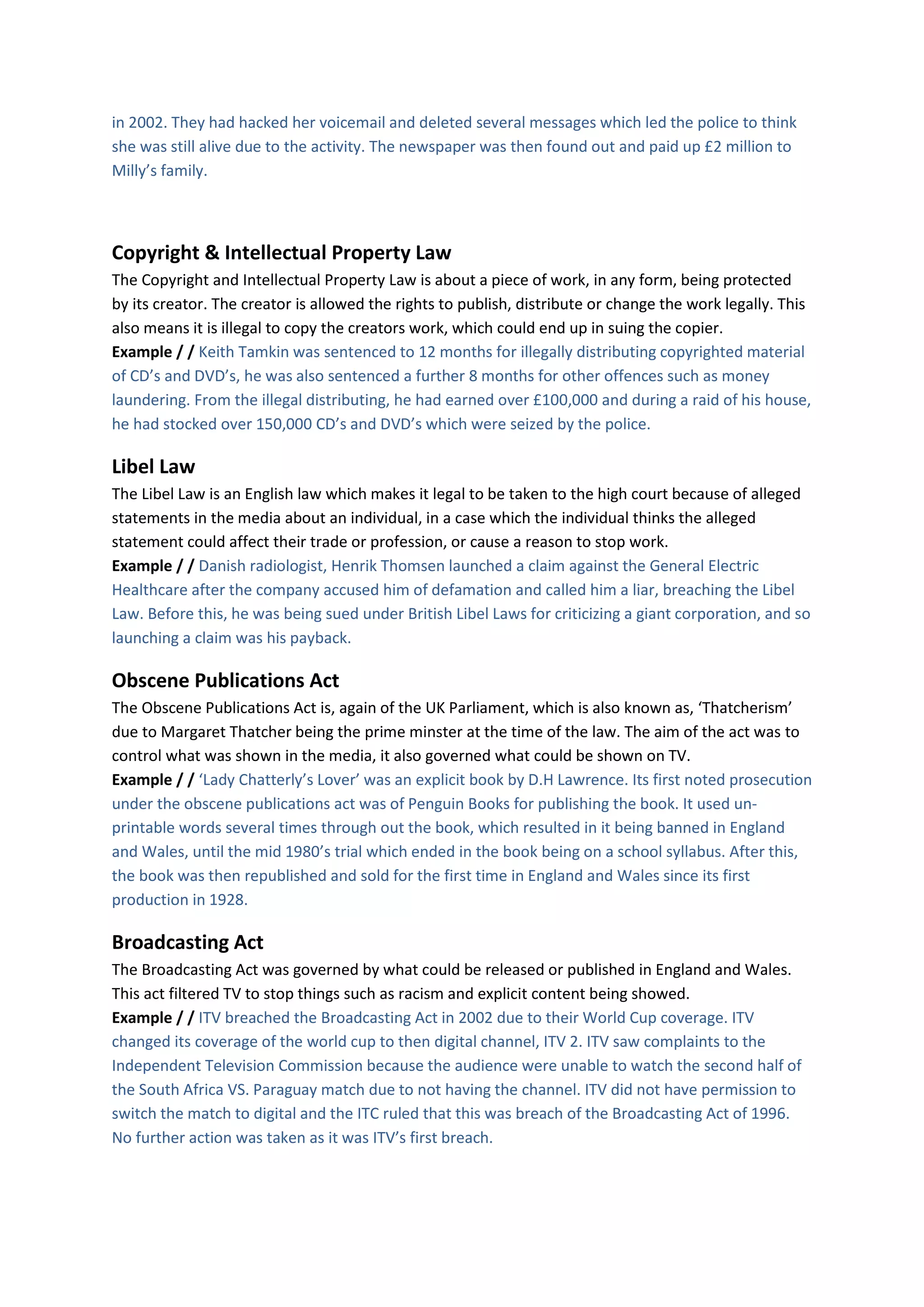 Legal and Ethical Constraints in the Creative Media Sector | DOCX