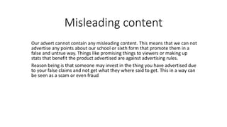 Legal and ethical issues and considerations of adverts | PPT
