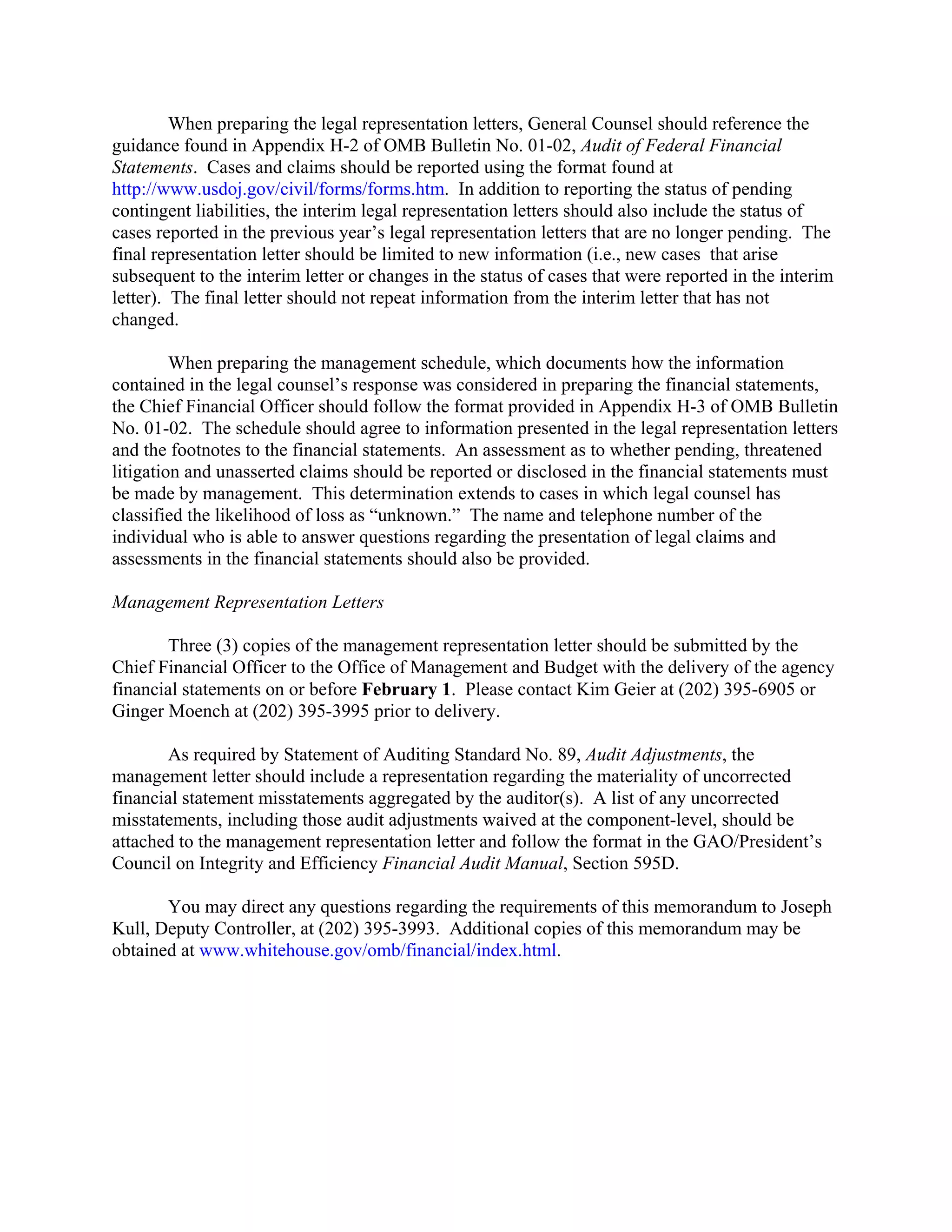 Legal And Management Representation Letters | PDF