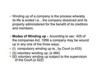 winding up of company | PPTX