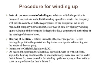 winding up of company | PPTX