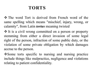 Legal aspects in nursing | PPTX