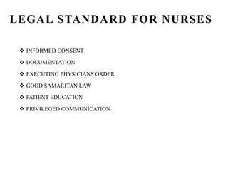 Legal aspects in nursing | PPTX