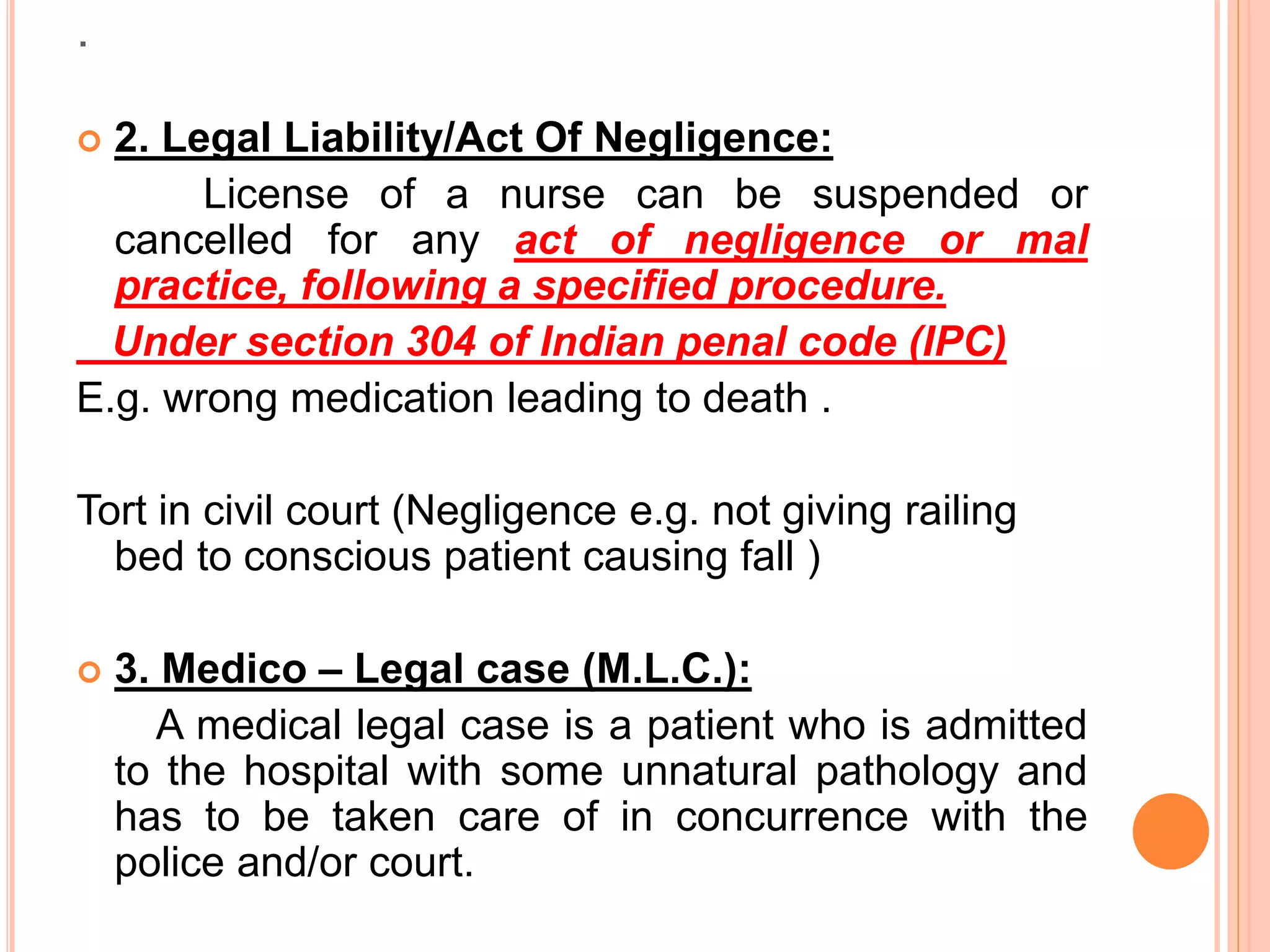 Legal aspects in nursing | PPTX