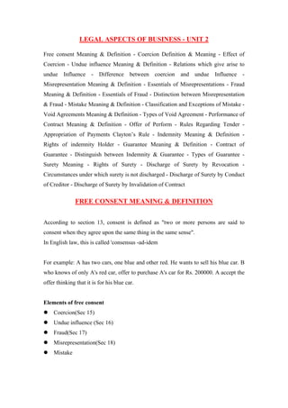 LEGAL ASPECTS OF BUSINESS- UNIT --2.pdf. | PDF
