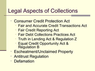 Legal Aspects of Collections | PPT
