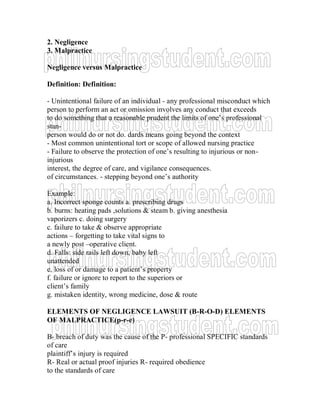 Legal aspects of nursing philnursingstudent | PDF