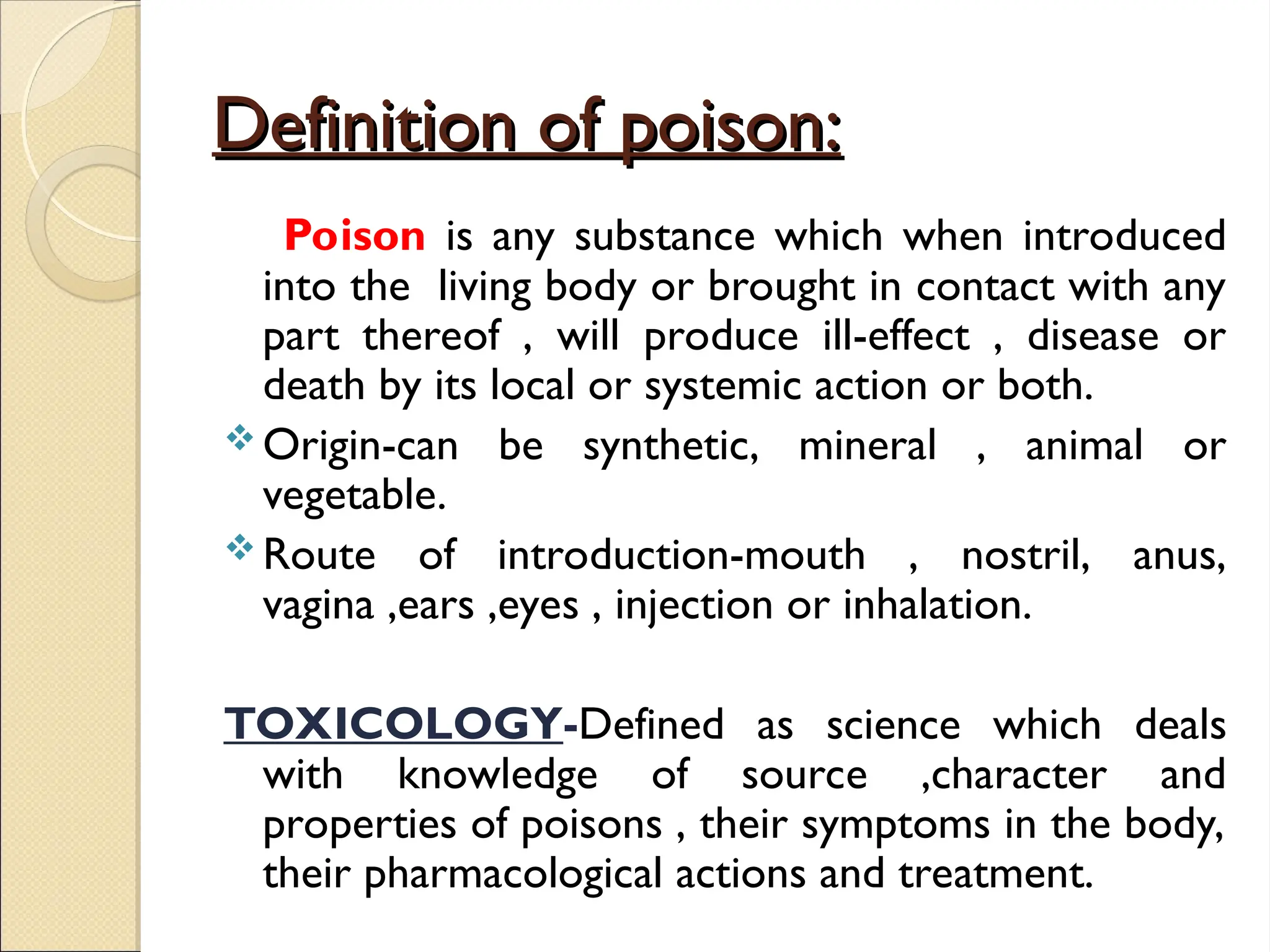 LEGAL ASPECTS OF POISONING cases in India | PPT