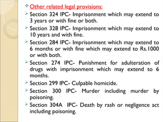 LEGAL ASPECTS OF POISONING cases in India | PPT