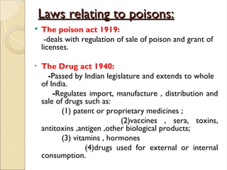 LEGAL ASPECTS OF POISONING cases in India | PPT