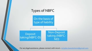 Legal aspects relating to registration of nbfc in india | PPTX