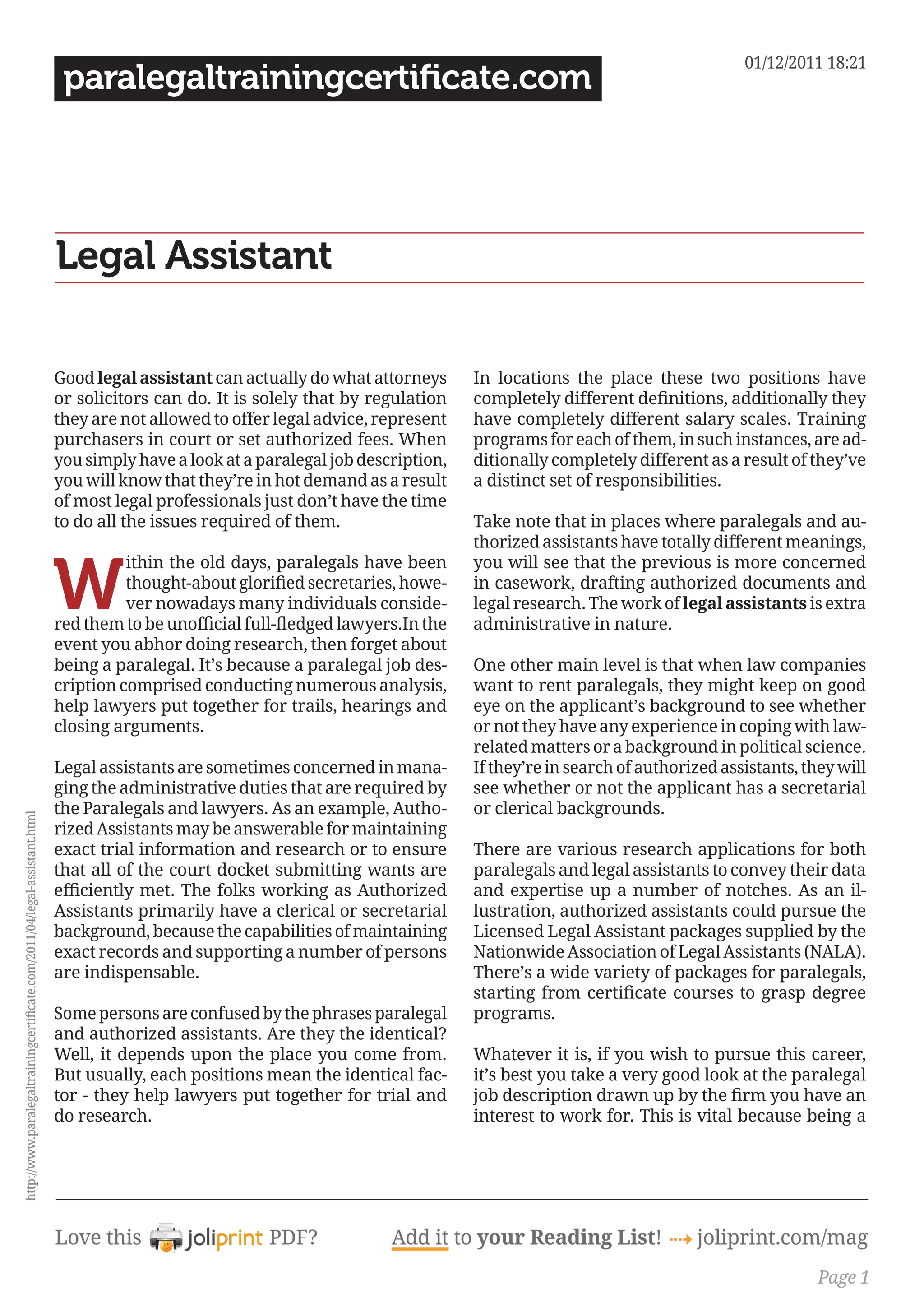 Legal assistant | PDF