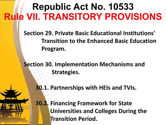 Legal Bases of Education - R.A No. 10157 & R.A. No. 10533 | PPTX