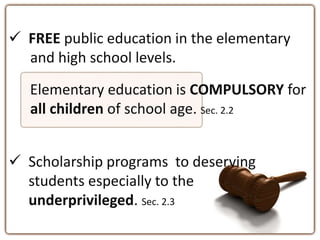 Legal bases of philippine education system | PPTX