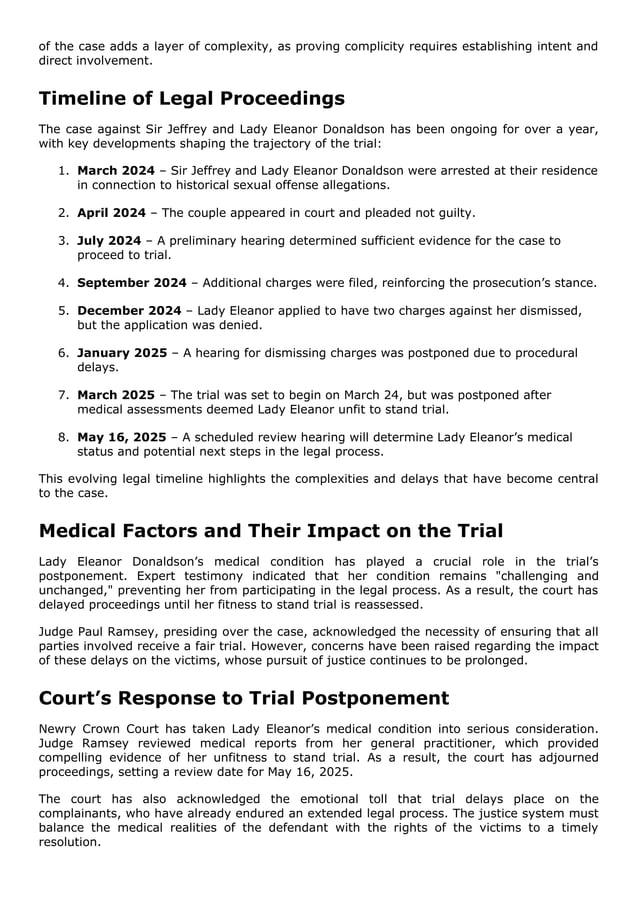 Legal Battle of Sir Jeffrey Donaldson: Trial Delay & Eleanor Donaldson ...