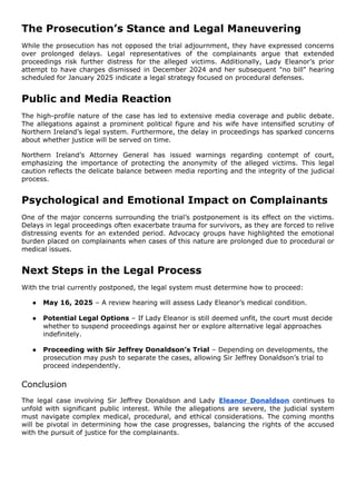 Legal Battle of Sir Jeffrey Donaldson: Trial Delay & Eleanor Donaldson ...