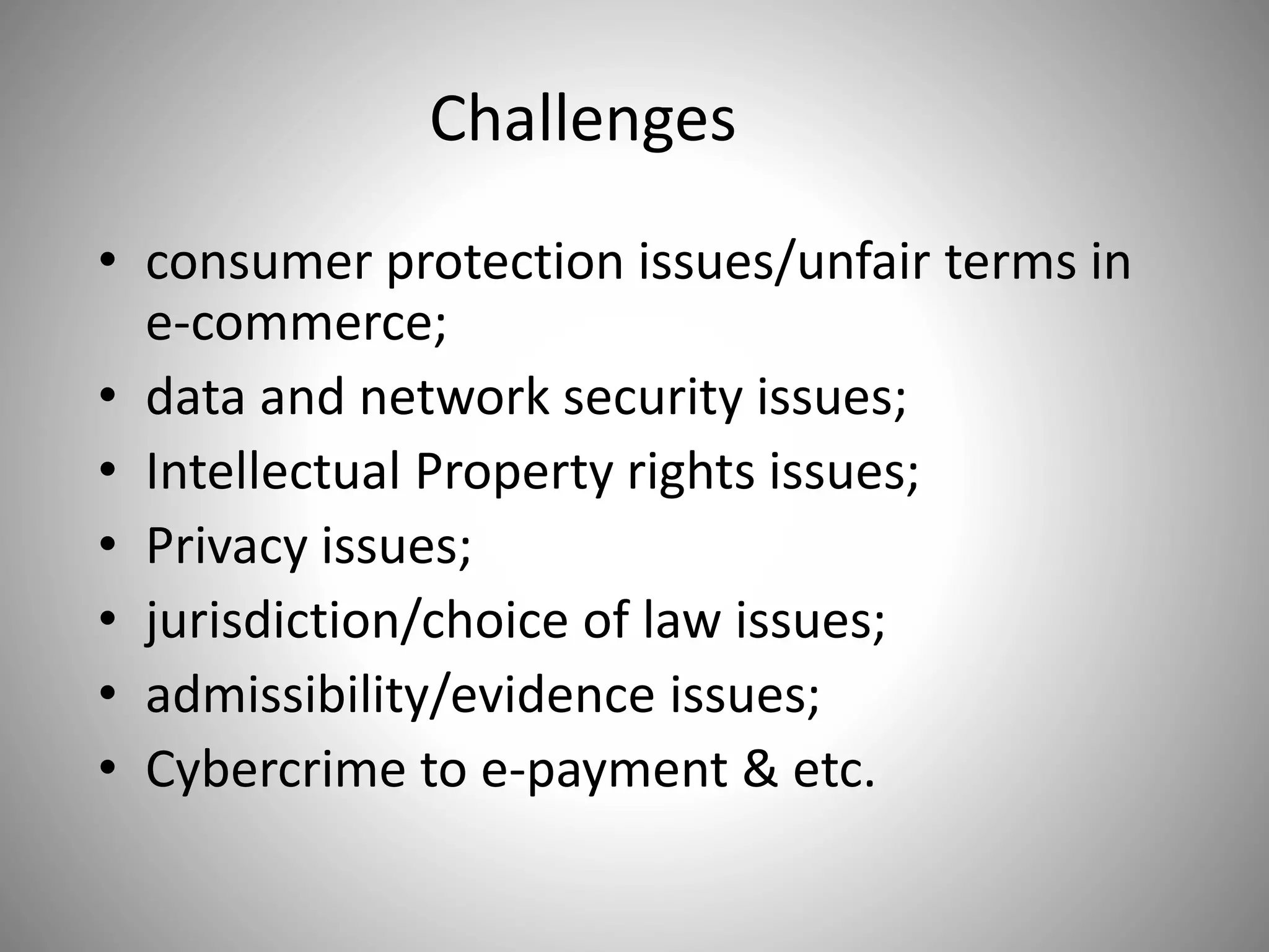 Legal challenges in E-commerce | PPTX