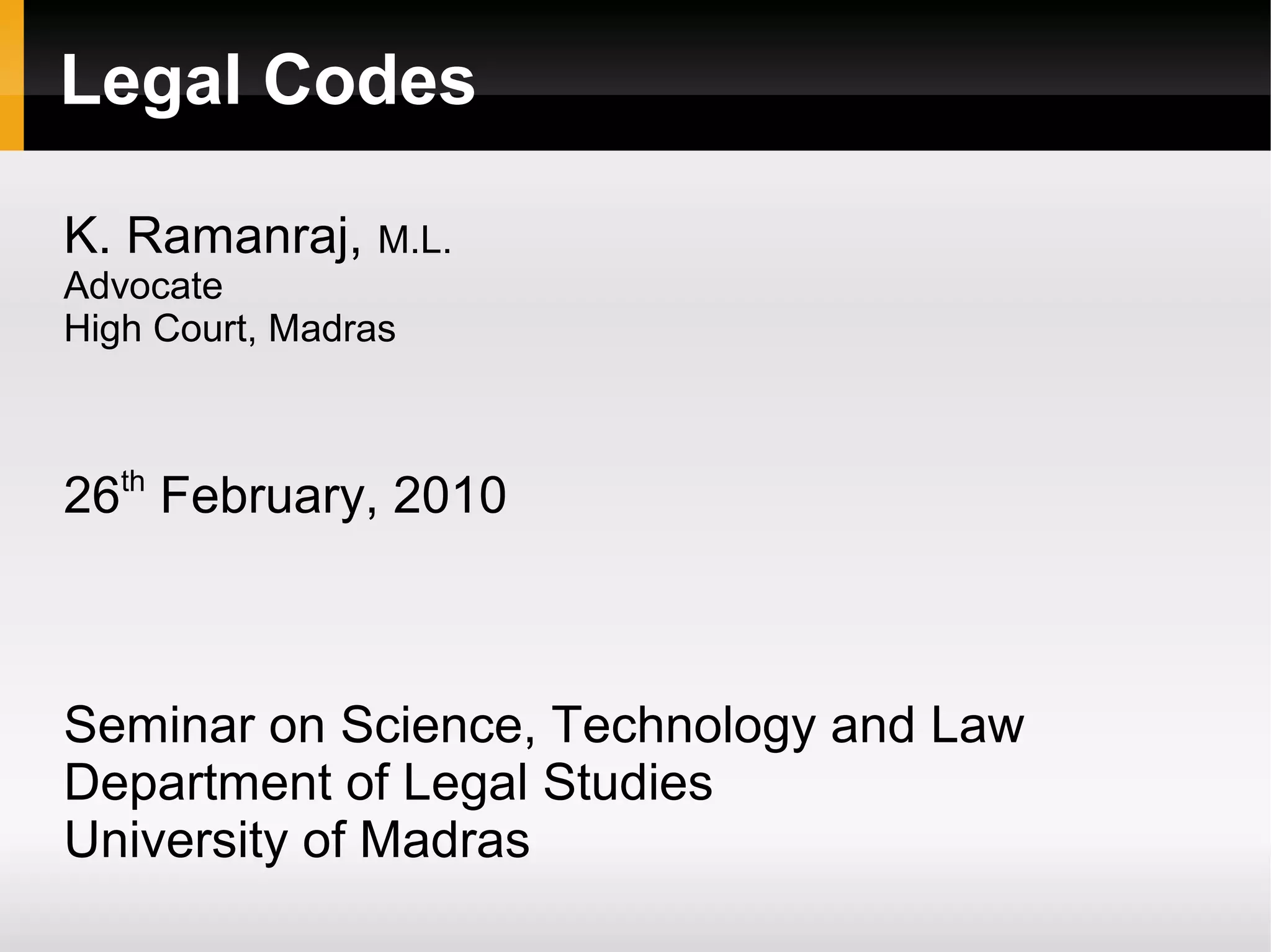 Legal codes | ODP