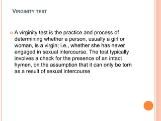 Virginity Testing Process