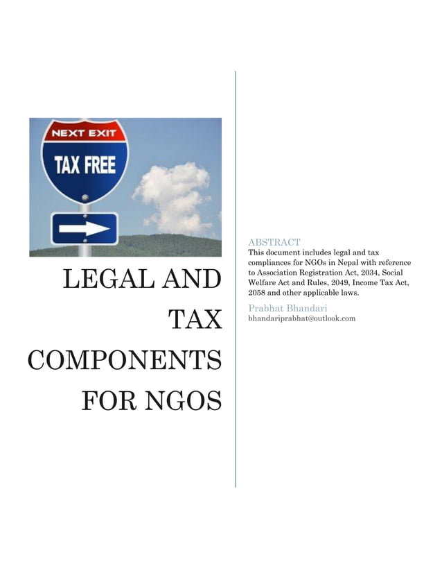 Legal and Tax Components for NGOs | PDF
