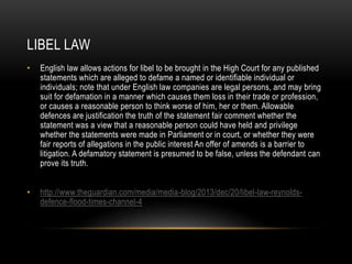 Legal constraints in media | PPT