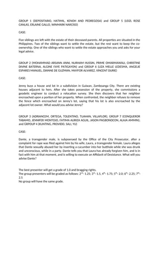 legal counseling scenario cases for classroom | DOCX