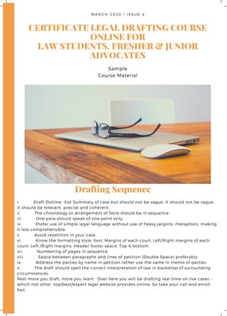Legal Drafting Best Course Online (Sample Material) | PDF