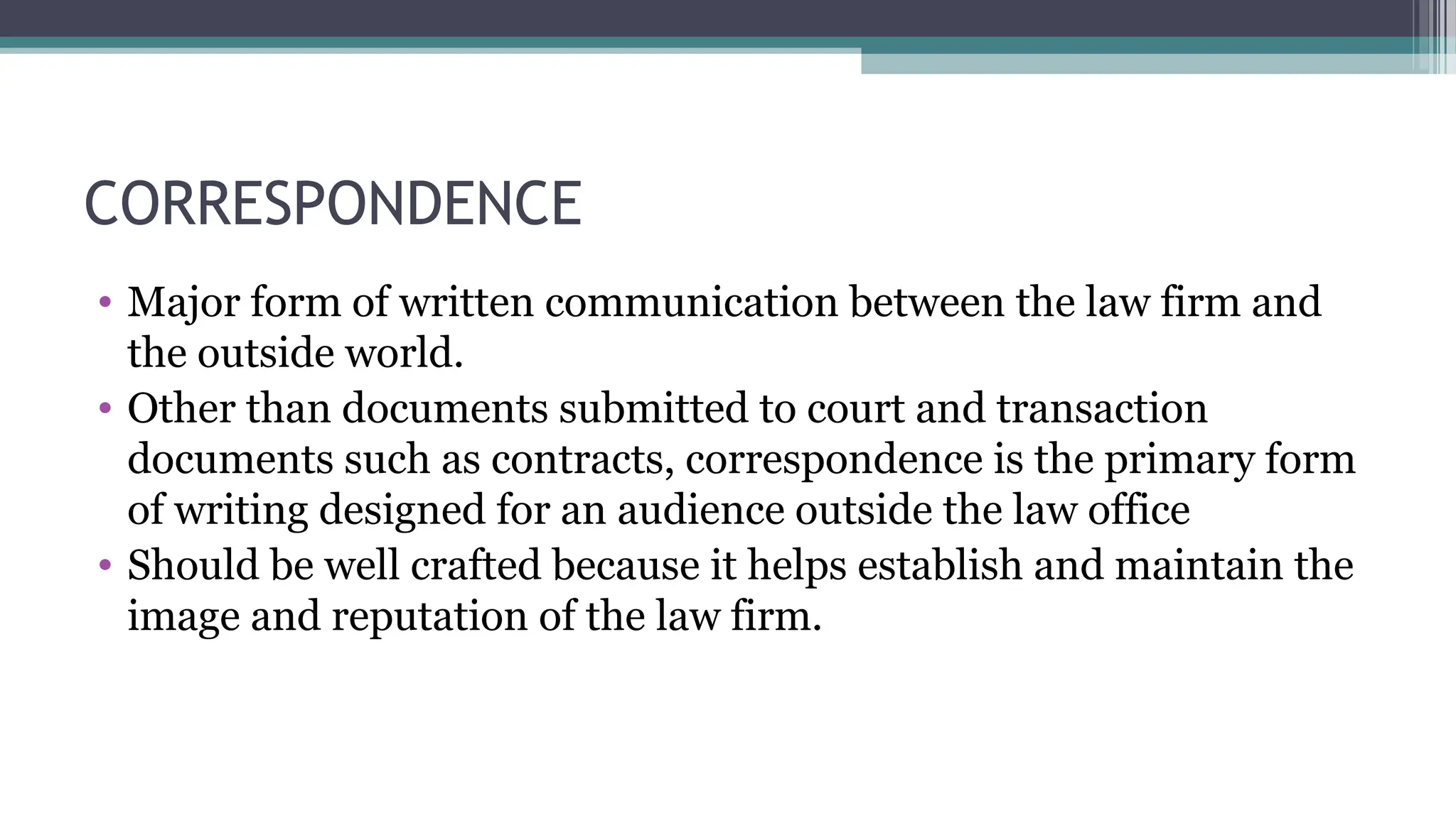 Legal Office Procedure - Correspondence.ppt | Legal Services Industry ...