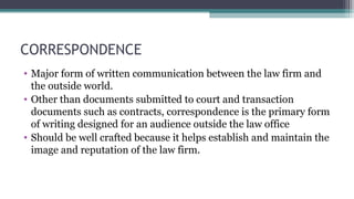 Legal Office Procedure - Correspondence.ppt