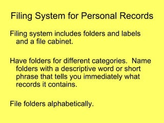 Legal Documents And Filing Systems | PPT