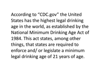 Legal drinking age | PPTX