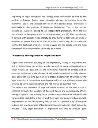 Legal Education In India | PDF