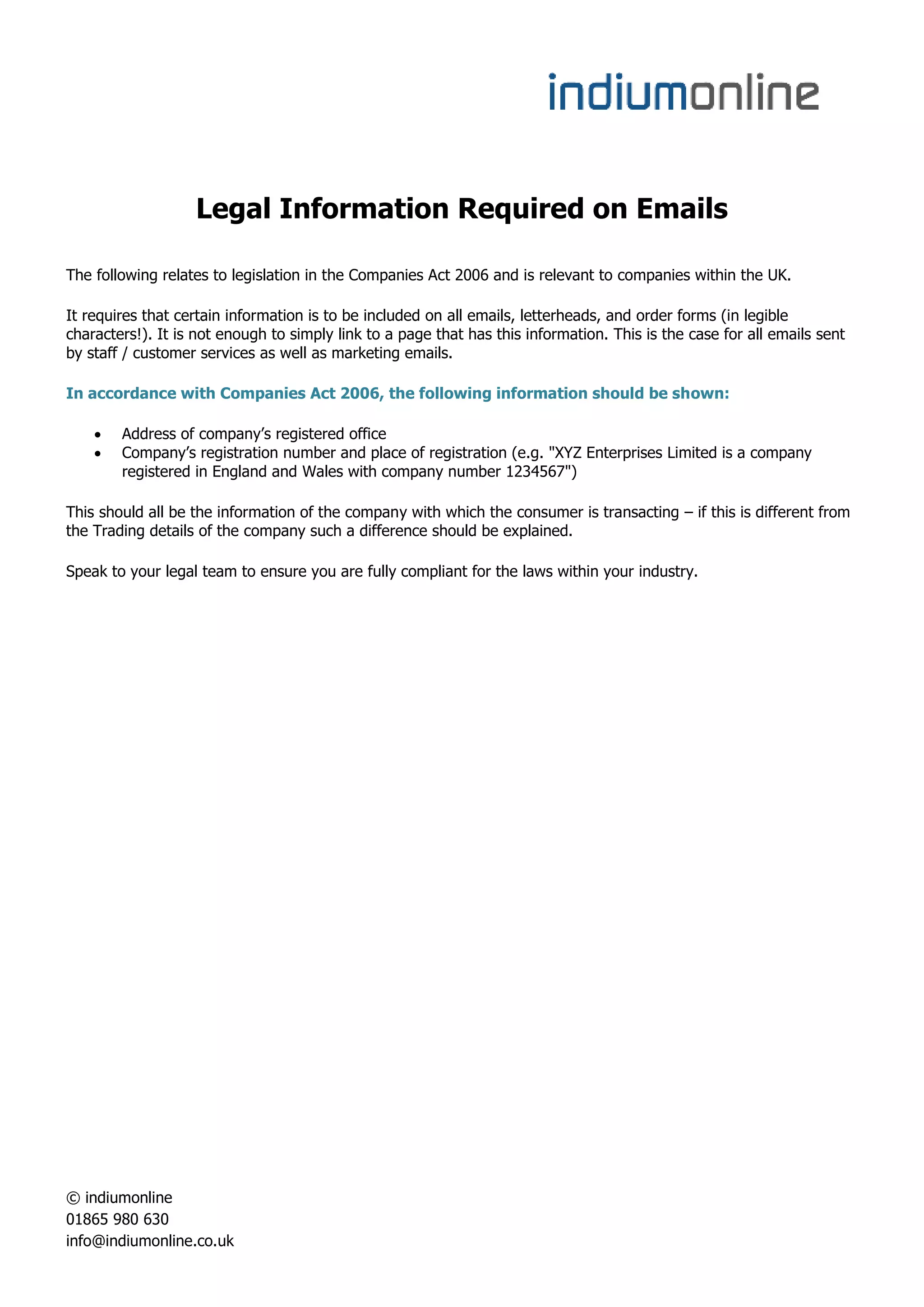 Legal Email Information | PDF | Email | Internet