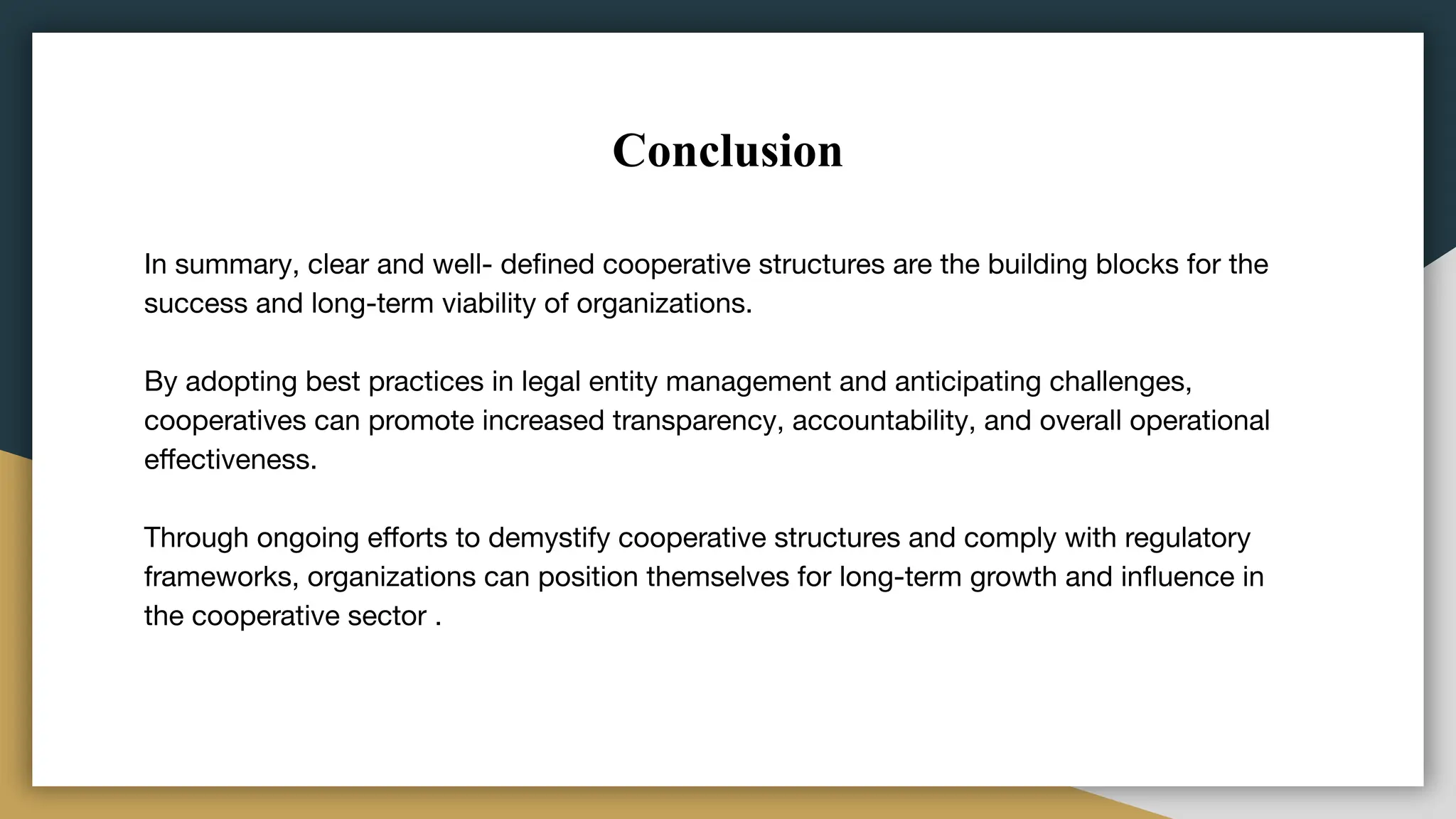 Legal Entity Management: Clarifying Cooperative Structure | PDF