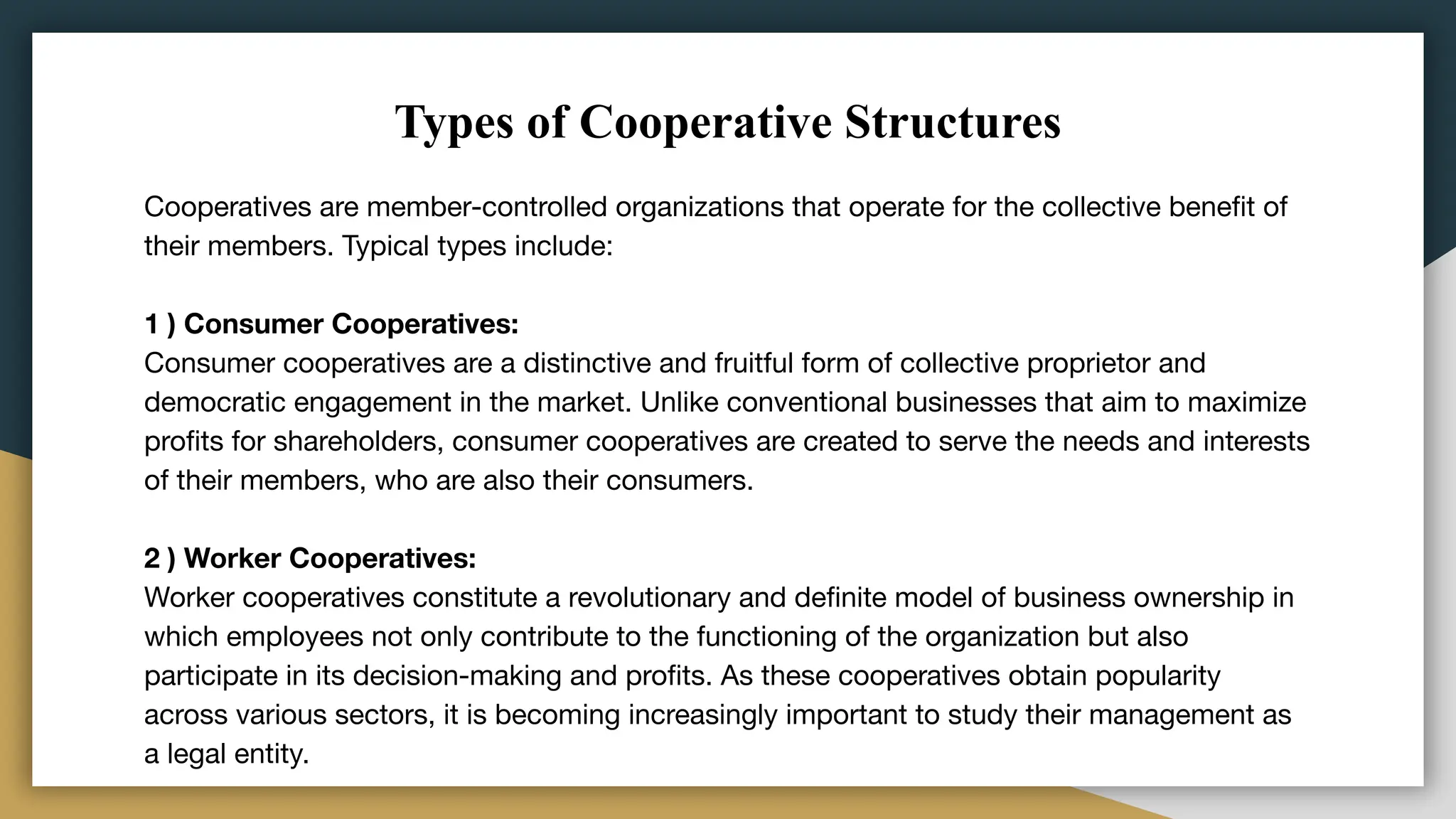Legal Entity Management: Clarifying Cooperative Structure | PDF