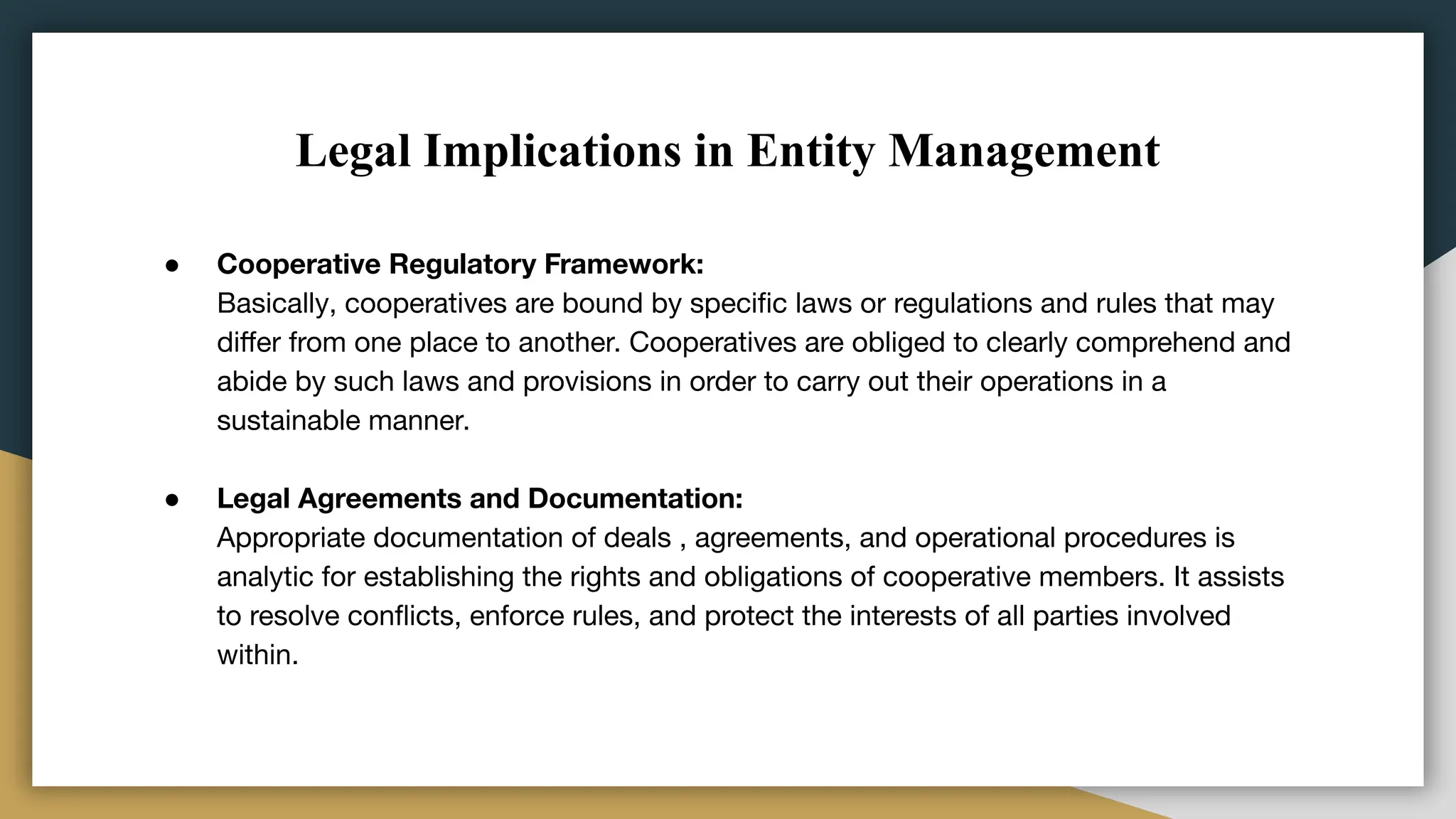 Legal Entity Management: Clarifying Cooperative Structure | PDF