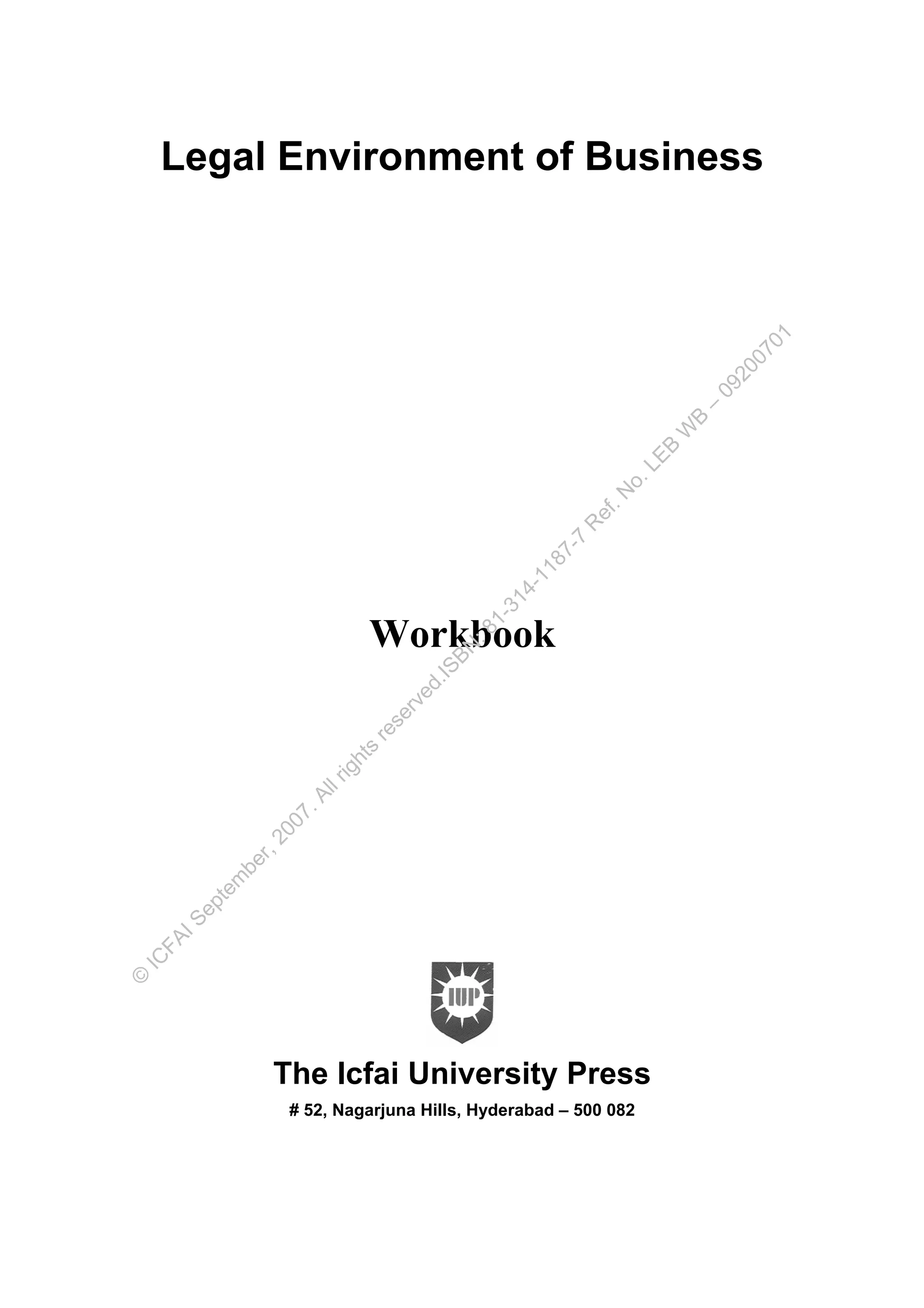 Legal environment of business | PDF