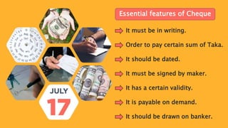 Essential elements of cheque | PPT
