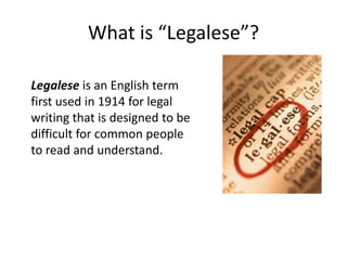 Legalese | PPTX