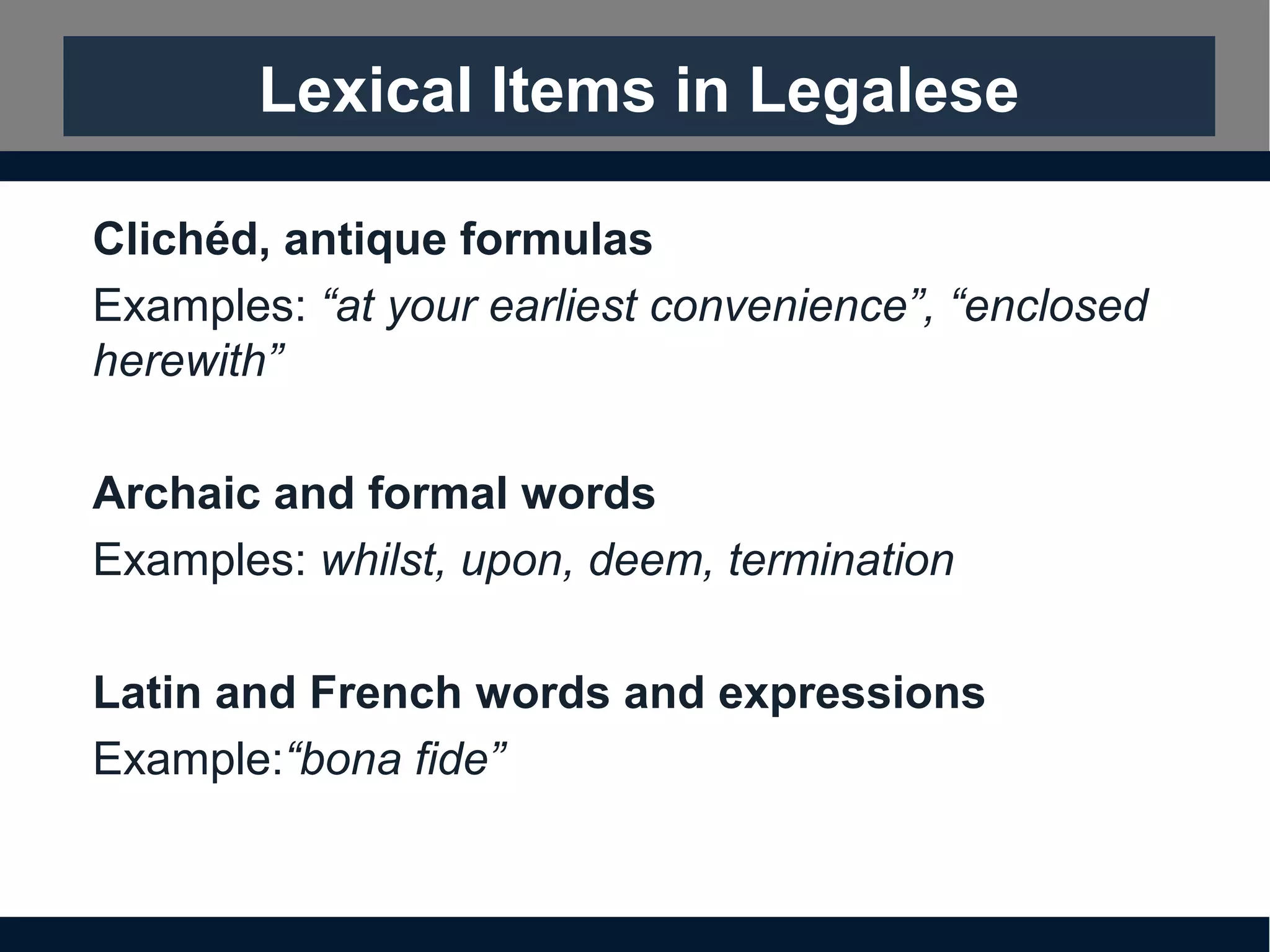 An Introduction to Legalese: The Language of Contracts | PPTX