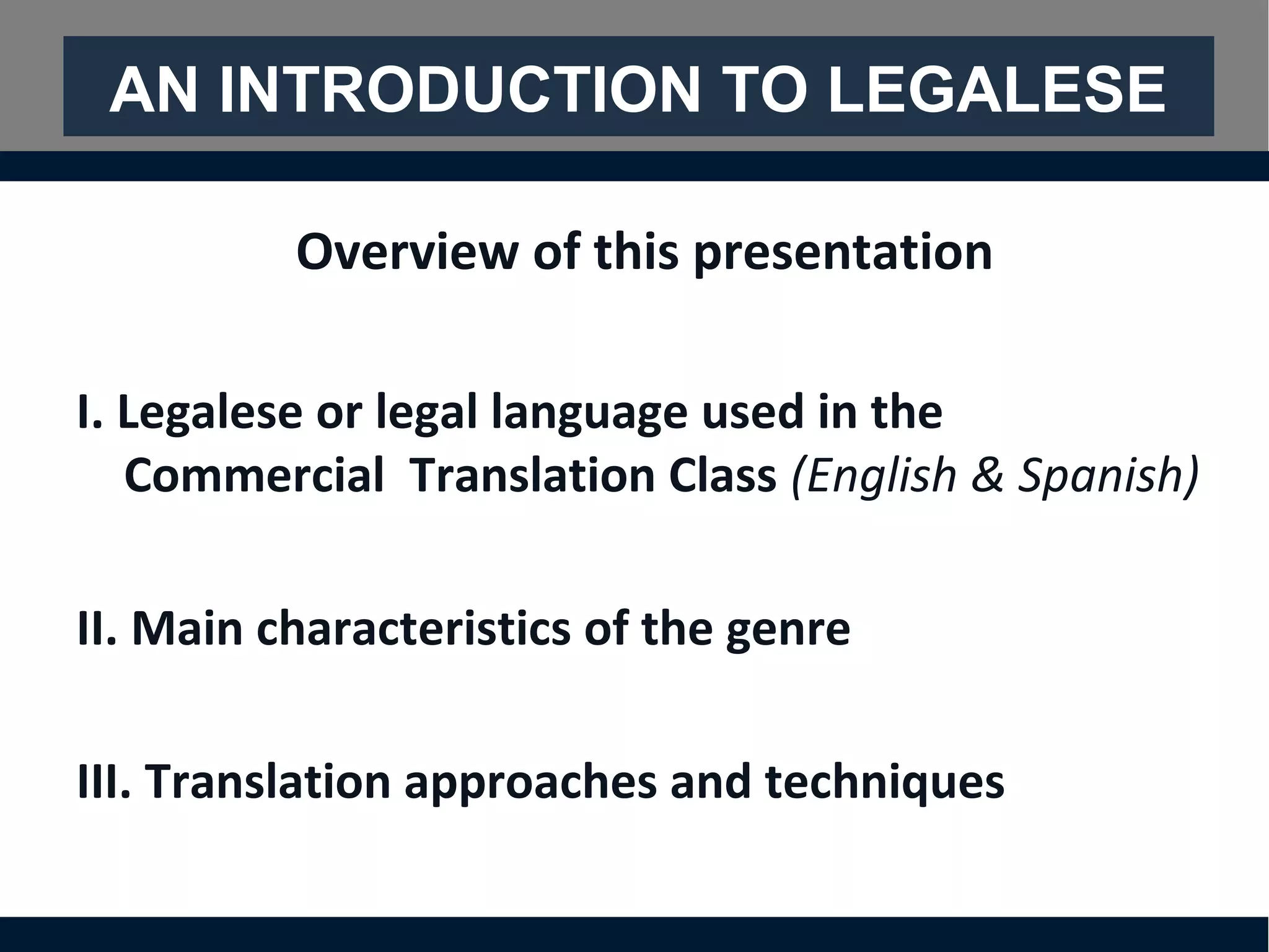 An Introduction to Legalese: The Language of Contracts | PPTX