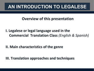 An Introduction to Legalese: The Language of Contracts | PPTX